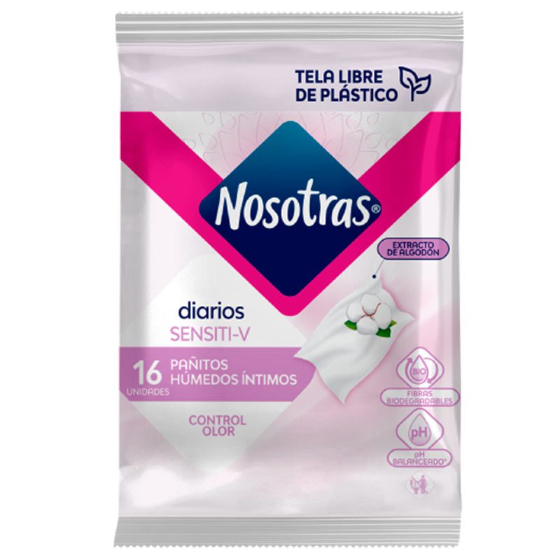 Pañitos Húmedos Íntimos Nosotras Sensiti-V x 16 uds | Doutzen