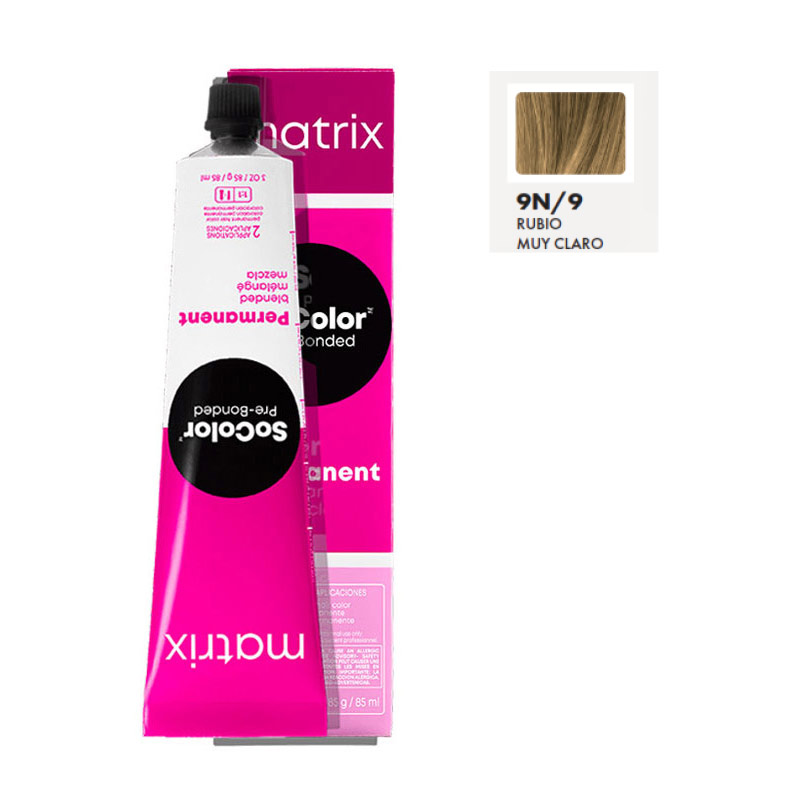 MATRIX SOCOLOR- tintura permanente rubio muy claro 9N 90ml | Perfumería ...
